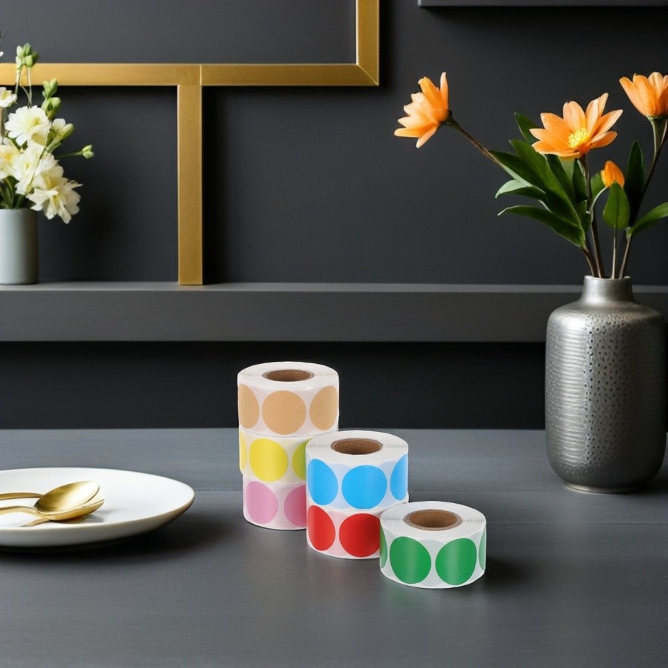 6 Rolls Jam Jar Labels Circle Sticker for Toddler Classroom Marking | eBay