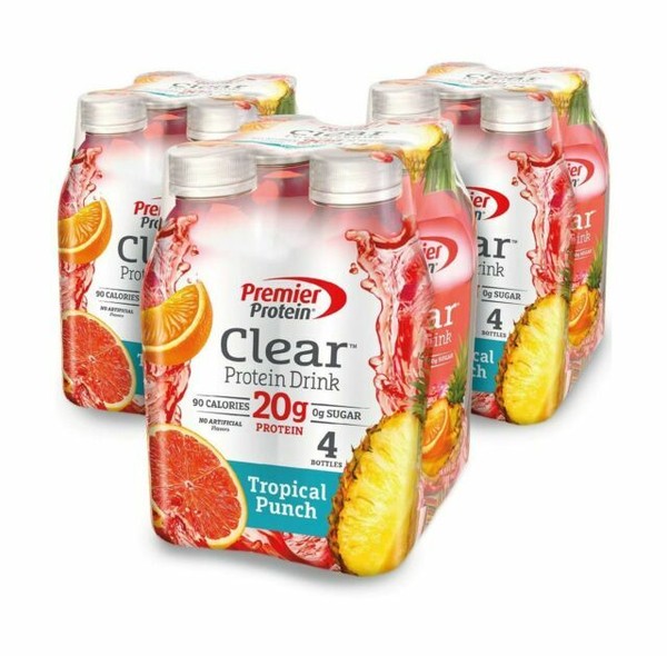 Premier Protein Clear Protein Drink, Tropical Punch - 12 Count for sale ...