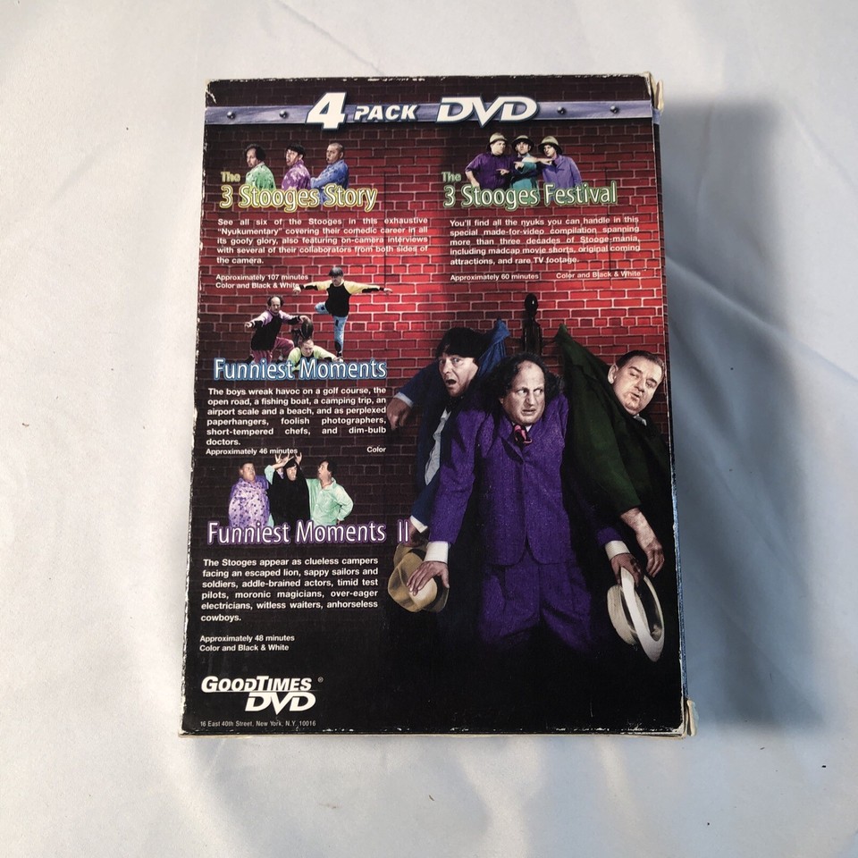 The Three Stooges Festival DVD 2000 4-Disc Set Larry Curly & Moe ...