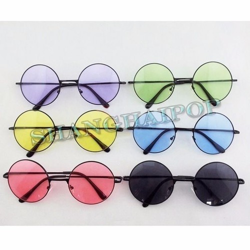 Big Round Sunglasses Shades Hippie Vintage Retro Circle Metal Oval ...