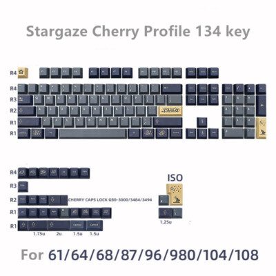 Stargazing Keycap Cherry Profile 134 Key for 61/64/68/87/96/980/104 ...