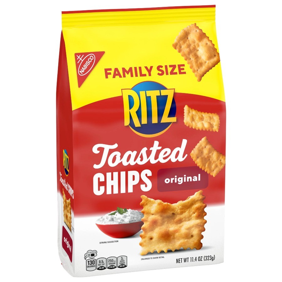 (3 pack) RITZ Toasted Chips Original Crackers, Party Snacks, Family ...