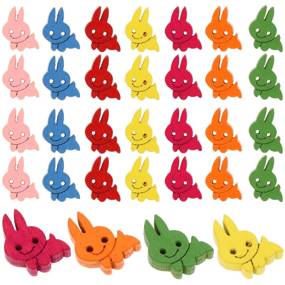 100 Pcs Sewing Button Cartoon Animal Buttons Colorful Mushroon Shape ...