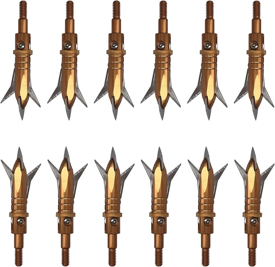 12pcs Retracted 402 Stainless Steel Blade Broadheads Compound Crossbow ...