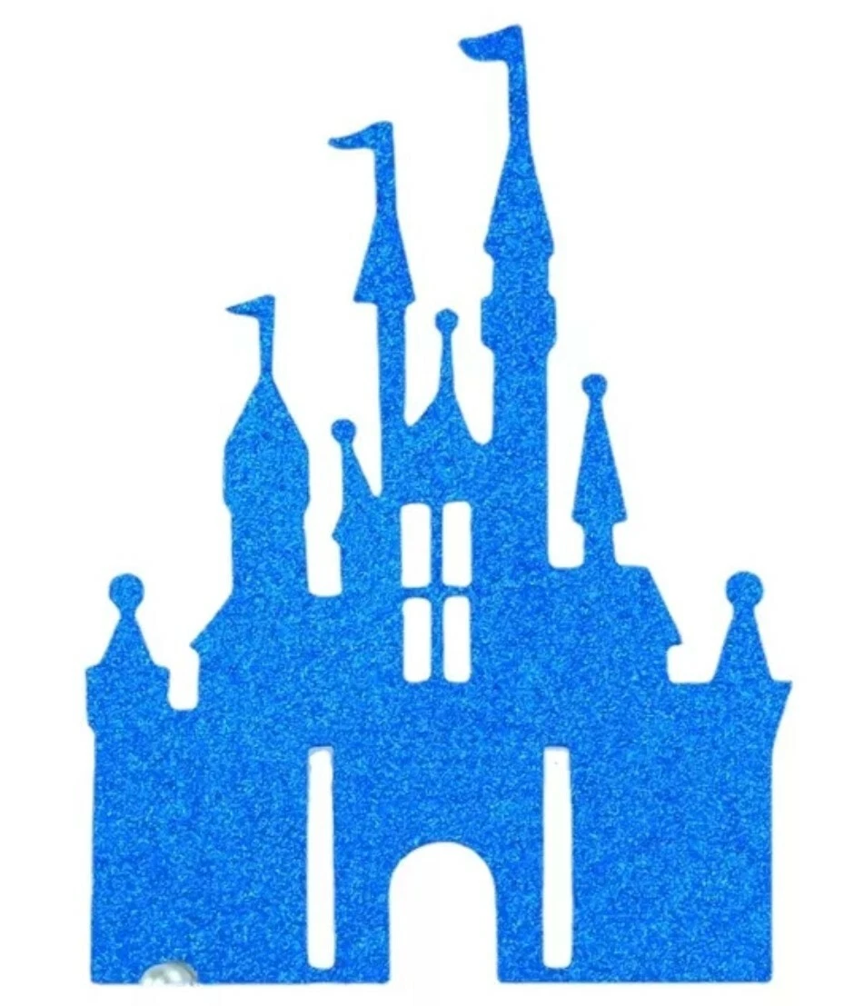 Blue Princess Castle Silhouette