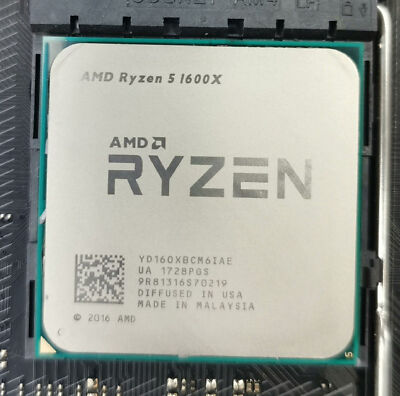 AMD Ryzen R5 1600X 6-core 12-thread 16MB 95W 3.40GHz AM4 CPU processor ...