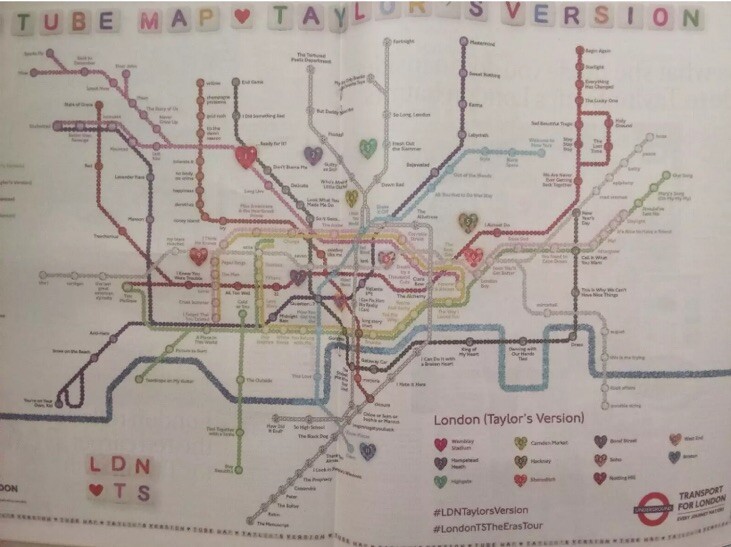 5 x Taylor Swift Tube Map in EVENING STANDARD 21/6/2024 | eBay