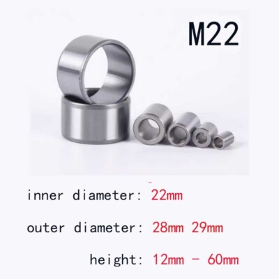 22mm ID 28mm 29mm OD Bearing Steel Sleeve Hollow Round Shaft Sleeves ...