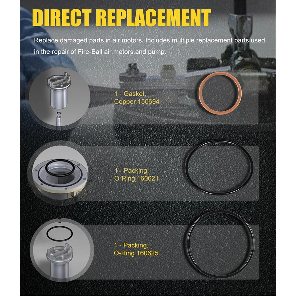 Repair Kit 238286 for Graco Fire-Ball 300 5:1 Oil Grease Pumps Fluid ...