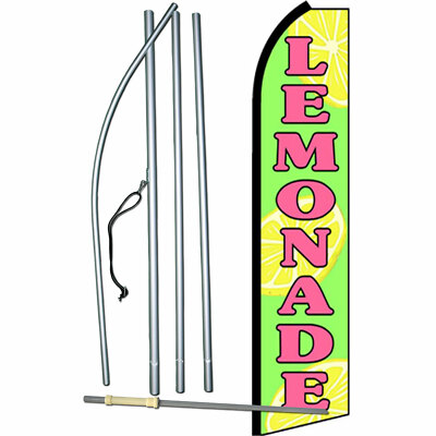 Lemonade Flag Flutter Feather Banner Swooper Advertising Bundle Kit ...