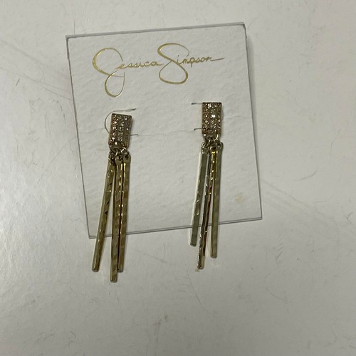 Jessica Simpson gold tone dangle pierced post earrings costume jewelry ...