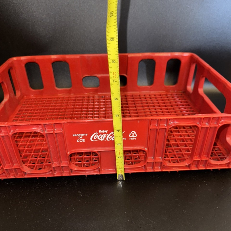 Vtg Red Huskylite Coca-Cola Soda Bottle Crate 18x12 Stackable Plastic ...