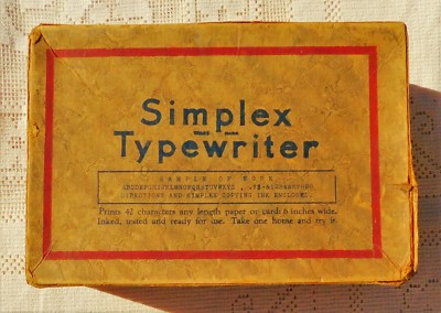 VINTAGE EARLY 20th CENTURY EMPTY SIMPLEX MODEL "B" TYPEWRITER CARDBOARD ...