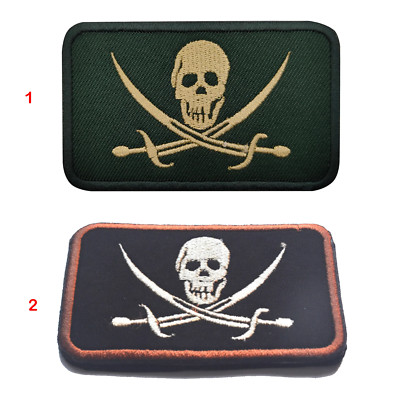 Classic Pirate Skull an Crossbones Davy Jones Hook and Loop Morale ...