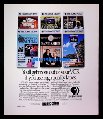 PBS Home Video VHS 1991 Documentary VHS Trade Print Magazine Ad Poster ...