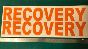 RECOVERY VINYL DECALS STICKERS choice of size & colour EMERGENCY ...