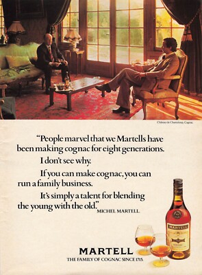 Vintage 1977 Advert, print Ad Martell THE FAMILY OF COGNAC SINCE 1715 ...