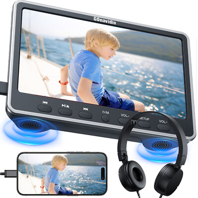 12" Car DVD Player Rear-Seat Headrest TV Monitor 1366x768 Full HD USB ...