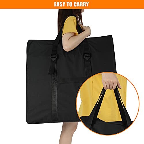 TABLE CARRY CASE Storage Bag with Handles for Folding Black 26"x24 ...
