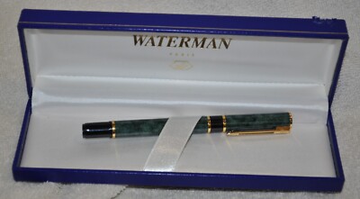 VINTAGE WATERMAN MARBLE FOUNTAIN PEN in blue box | eBay