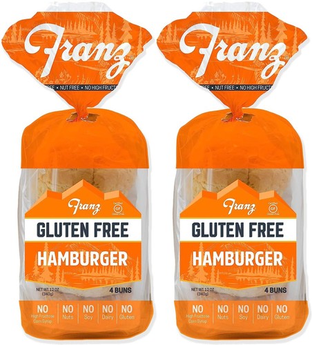 Franz Bakery Gluten Free Hamburger Buns 2 Pack (2 x 12oz) WITH Living ...