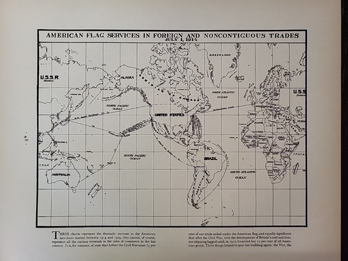 1930 Map American Flag Services In Foreign and Noncontiguous Trades ...