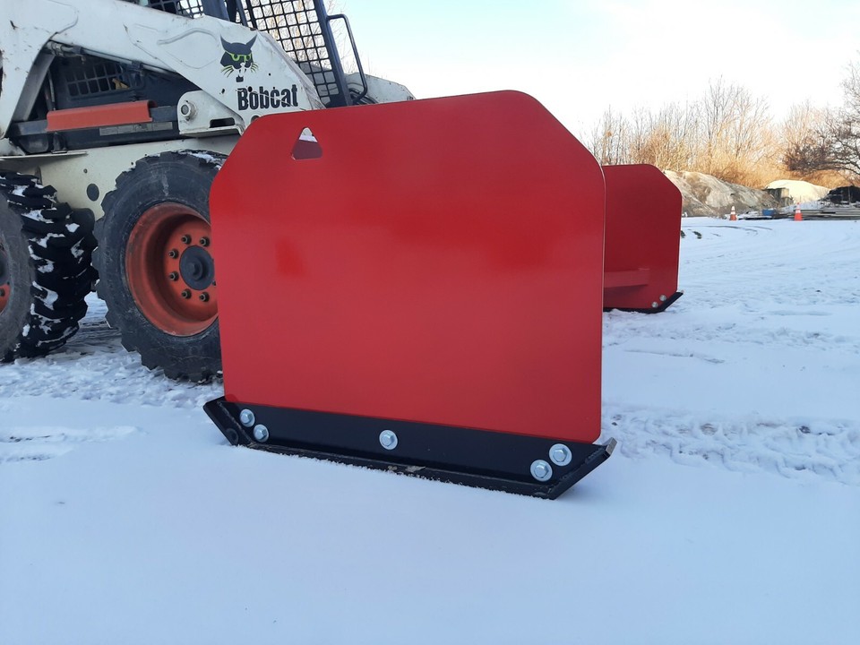 8' x 36" HD Skid Steer Snow Pusher Box Plow Heavy Duty Bobcat CAT Case ...