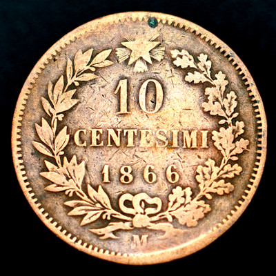 1866M Italy 10 Centesimi (M) Coin, km11.1 - Beautiful Coin 🇮🇹 Free ...