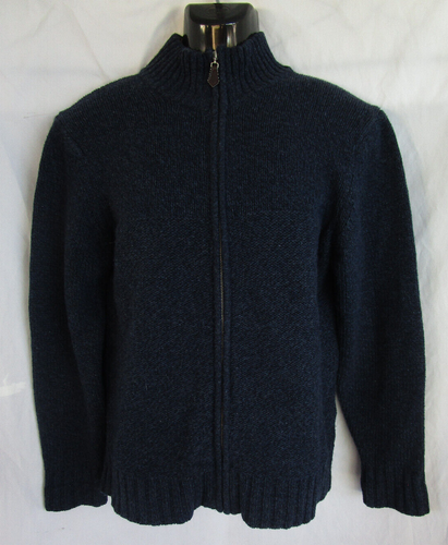 Racing Green British Style Zip Up Wool Blue Sweater Cardigan Jacket ...