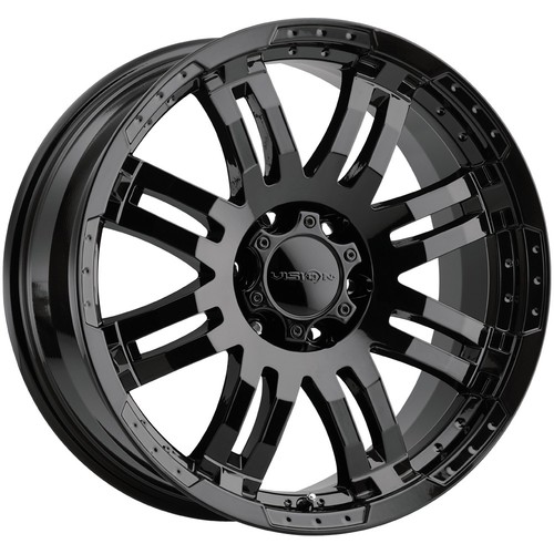 Vision 375 Warrior 17x8.5 6x5.5" +25mm Gloss Black Wheel Rim 17" Inch ...