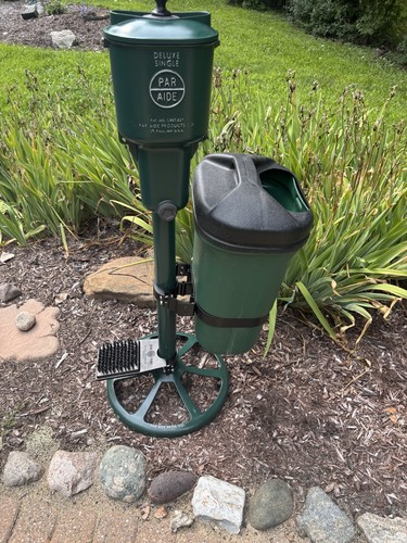 Restored Par Aide Single Deluxe Golf Ball Washer Stand, Spike Brush ...