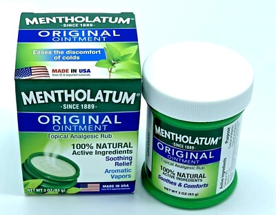 Mentholatum Ointment, 100% Natural Active Ingredients Soothing Relief ...