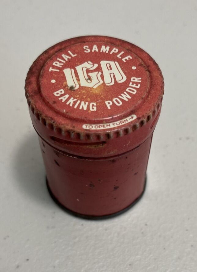 Vintage IGA Baking Powder Sample Tin 2 3/16” X 1 5/8” | eBay