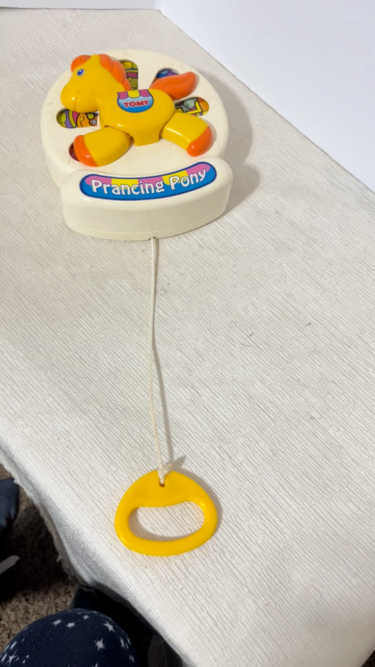 Tomy Vintage Prancing Pony musical pull string crib toy baby 1991 ...