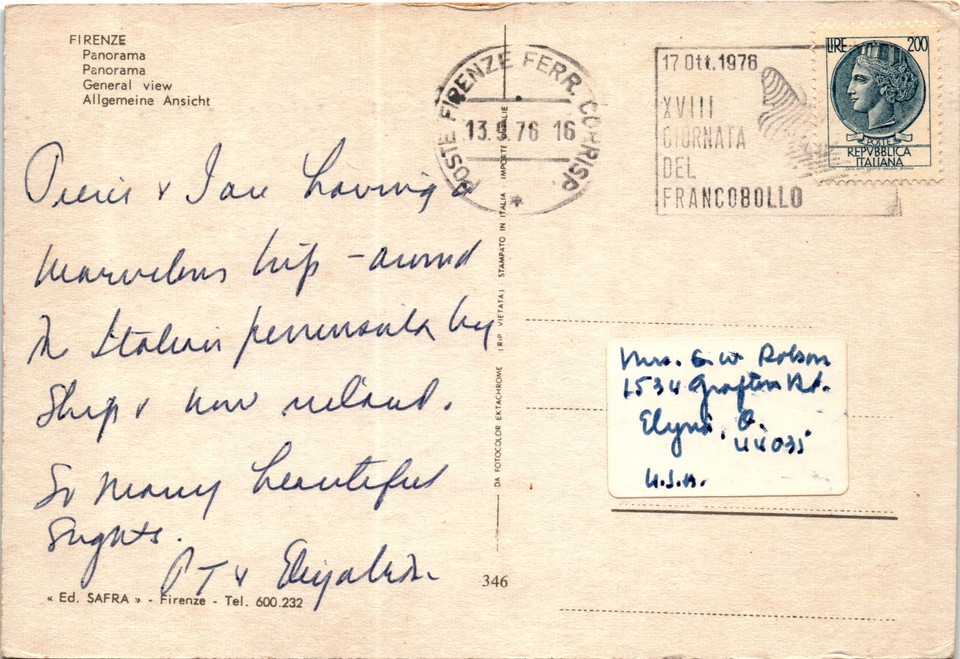 Vintage Florence postcard with stunning view, ship accessible | eBay