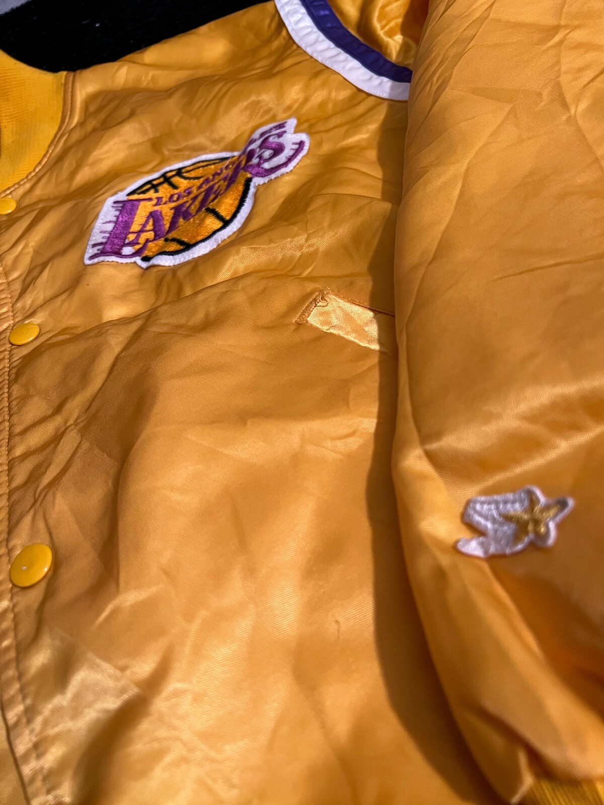 Vintage Los Angeles Lakers Starter Yellow Satin Jacket | eBay