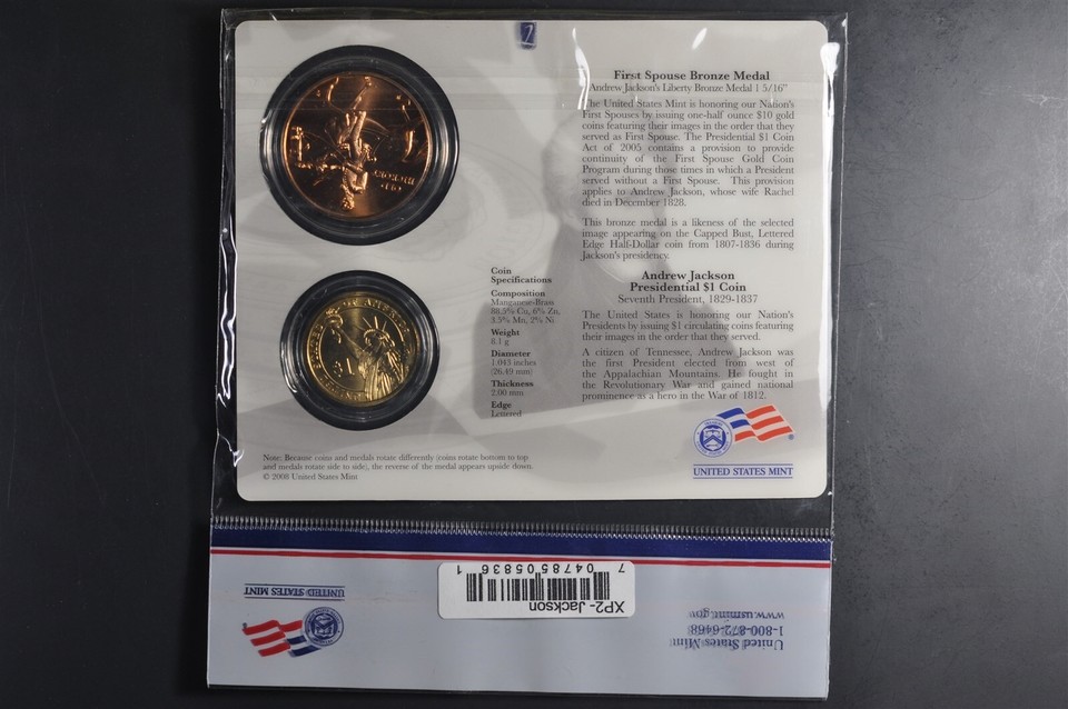 2008 Andrew Jackson First Spouse Presidential Coin & Medal Set | eBay