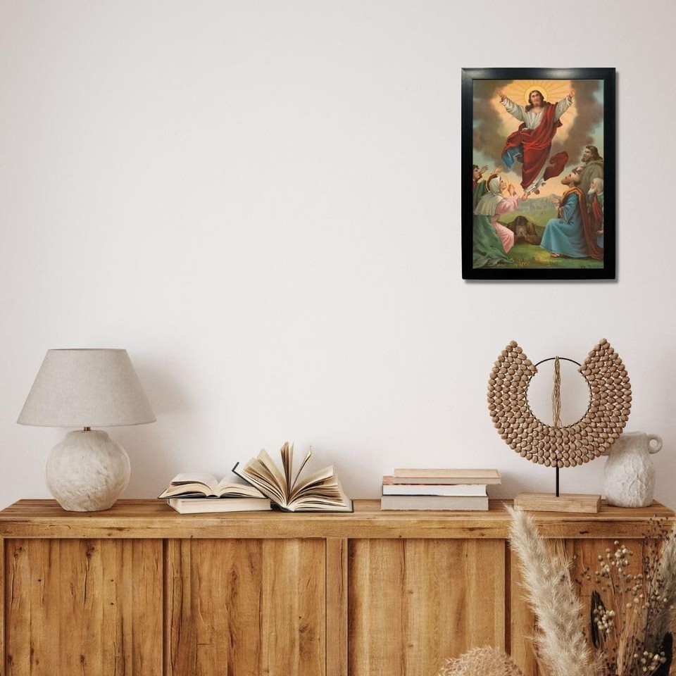 Christian Wall Decor Prayer Poster Vintage Frame Art The ascension of ...