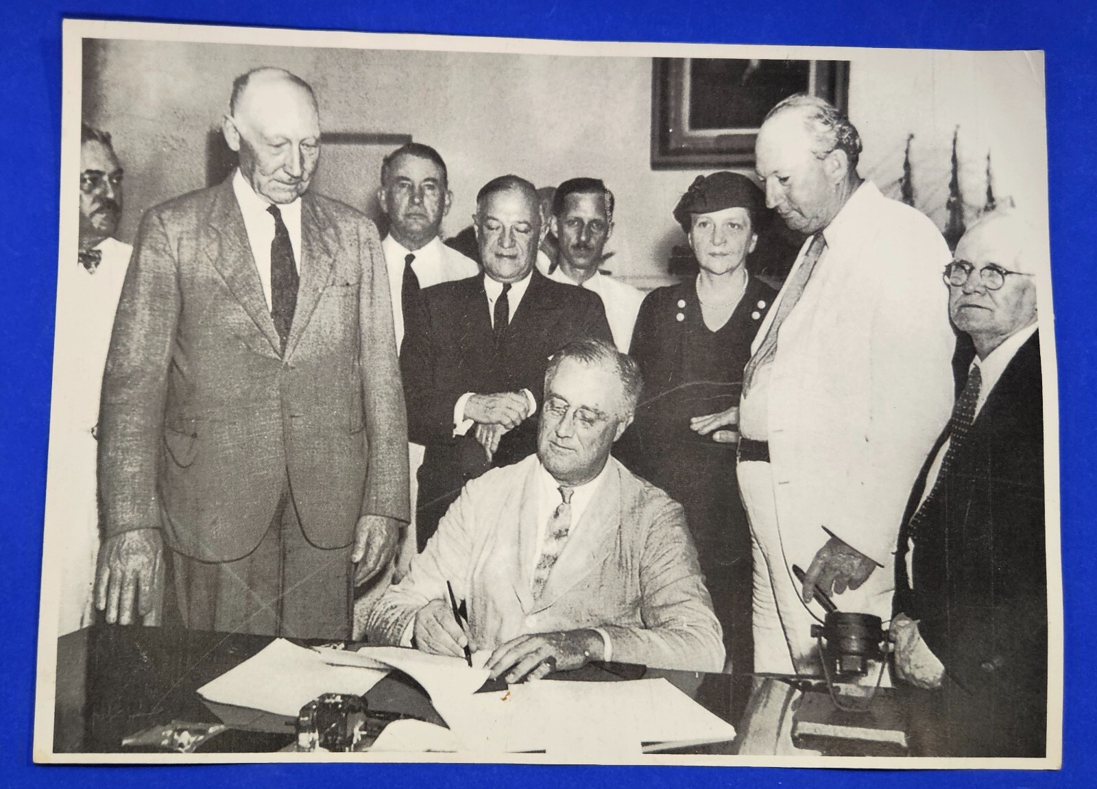 Vintage Official Photograph, Roosevelt Signing the Social Security Bill ...