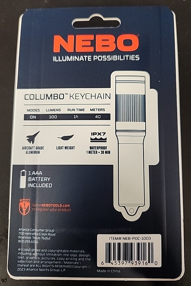 New NEBO LIGHT NEB-POC-1003 COLUMBO KEYCHAIN LIGHT /NEW IN BOX | eBay
