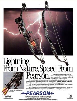VINTAGE 1988 PEARSON COMPOUND BOW ARCHERY PRINT AD | eBay