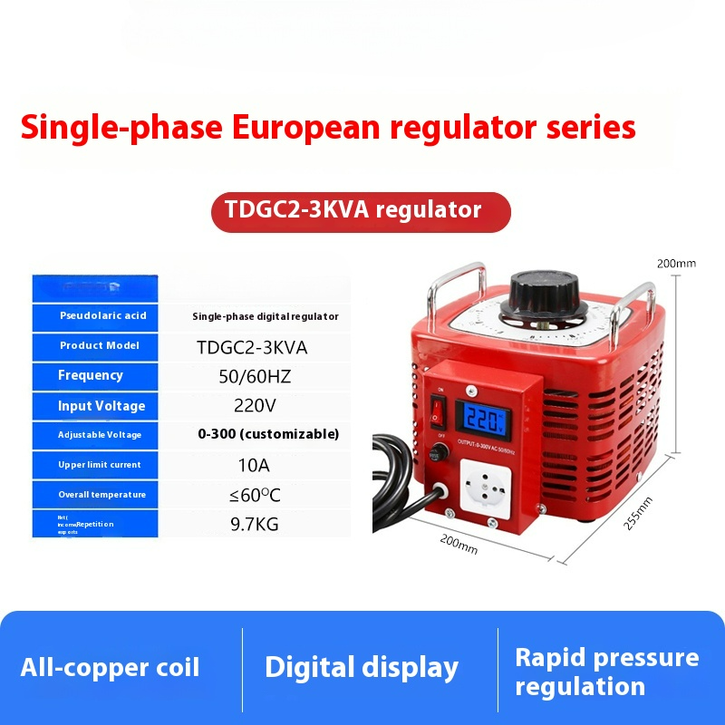 Regulator TDGC2-500VA 0-300V Adjustable 1KVA 2KVA Digital Display ...