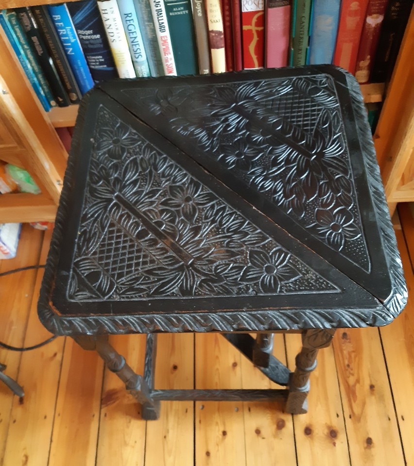 Unique And Antique Black Gate Legged Table | eBay UK
