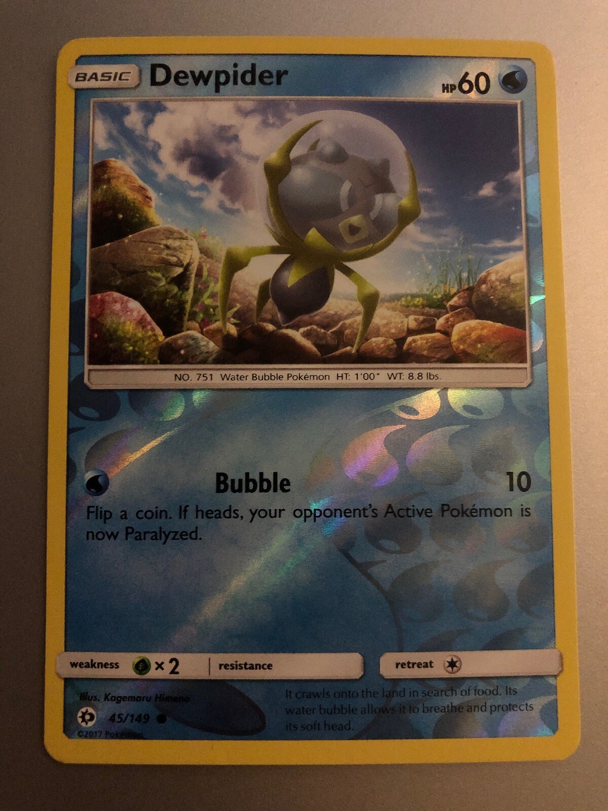 2017 pokemon Sun & Moon reverse holo Dewpider 45/149 | eBay