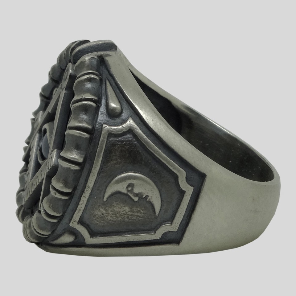 Masonic All Seeing Eye Ring Sterling Silver Sapphire Handmade Freemason ...