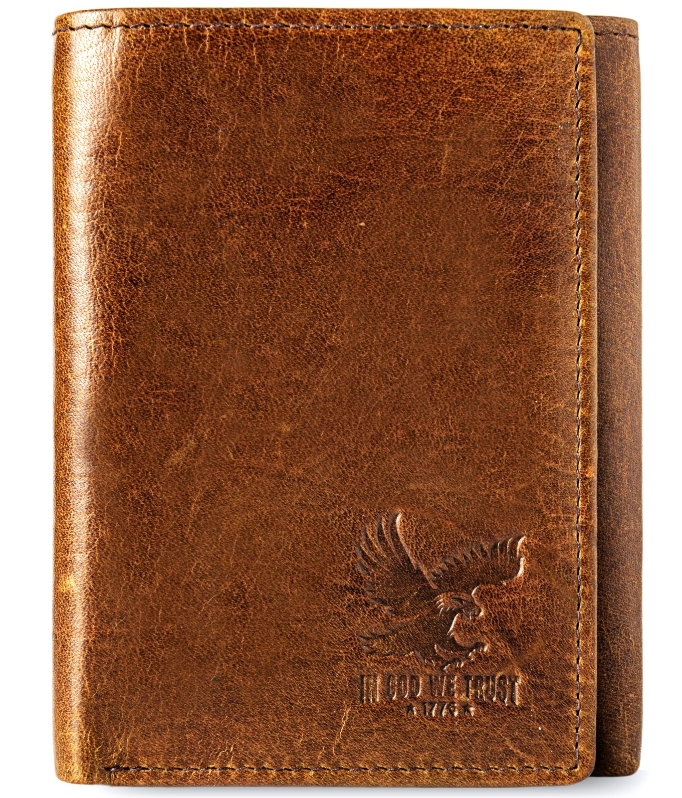 RFID Blocking Genuine Leather Trifold Wallets for Men ID Window, Secret ...