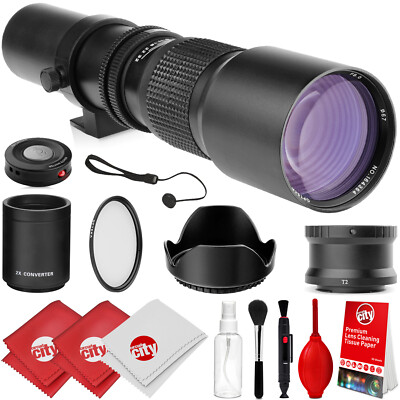 Opteka 500mm/1000mm FE SEL Telephoto Lens for Sony E Mount Mirrorless ...