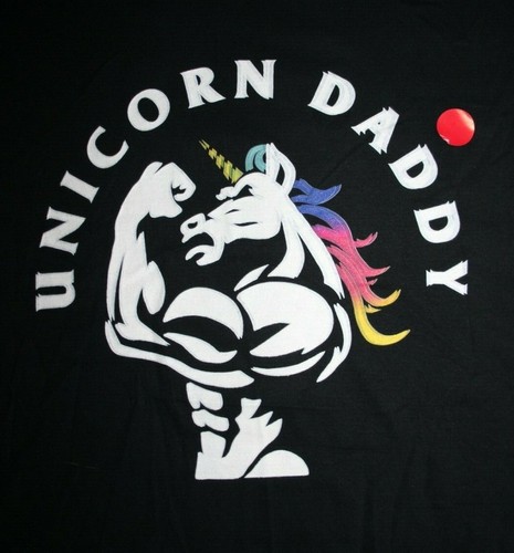 UNICORN DADDY- Buff Unicorn T Shirt 2XL in Black | eBay