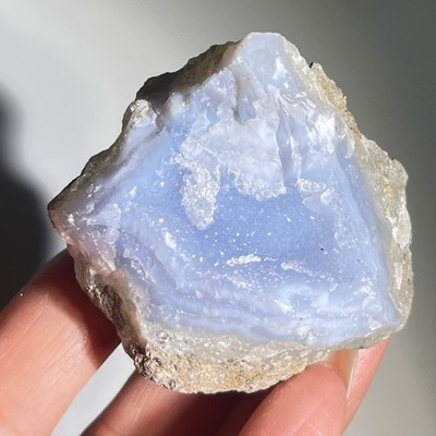 88g Natural Rough blue lace Agate chalcedony Healing Reiki Stone ...