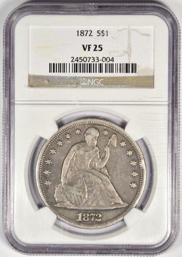 1872 SEATED LIBERTY DOLLAR ~ NGC VF25 | eBay